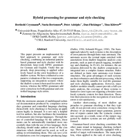 hybrid processing for grammar and style checking acl anthology