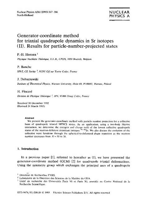 Pdf Generator Coordinate Method For Triaxial Quadrupole Dynamics In