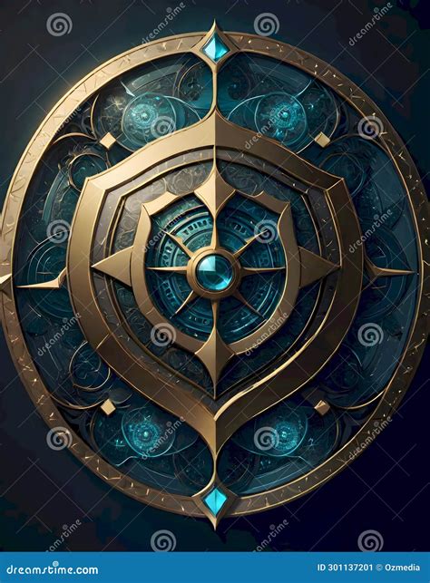 Shield Symbolizing Security And Encryption Stock Illustration