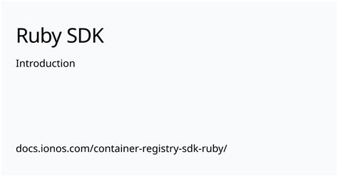 Introduction Ruby Sdk
