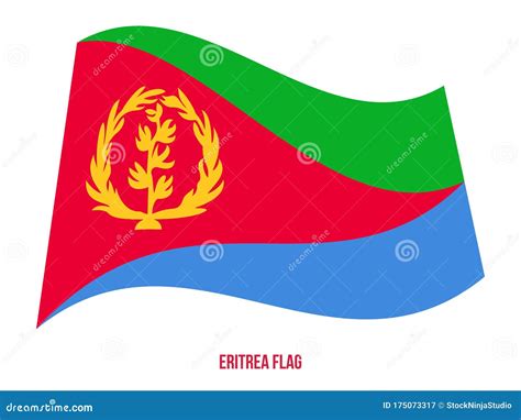 Eritrea Flag Waving Vector Illustration On White Background Eritrea