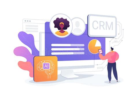 Crm With Ai Generated Insights Abstract Concept Vector Illustration Stock Illustration