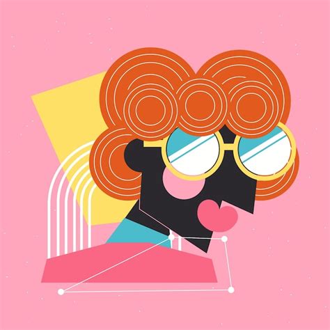 Free Vector Abstract Female Portrait Made Of Different Shapes