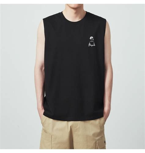 훌리오 남성 민소매 반팔티 카툰 프린트 나시 조끼 Uno2 티몬