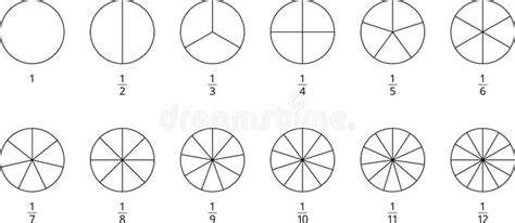 Circle Pie With Pieces Segment Slice Set Circles Divided In Segments From 1 To 12 Isolated