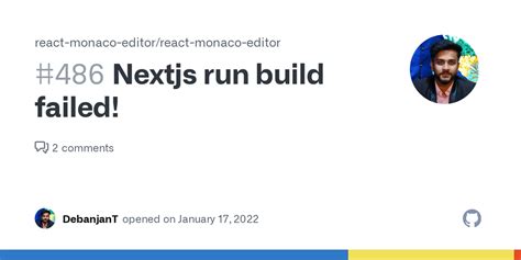 Nextjs Run Build Failed · Issue 486 · React Monaco Editorreact