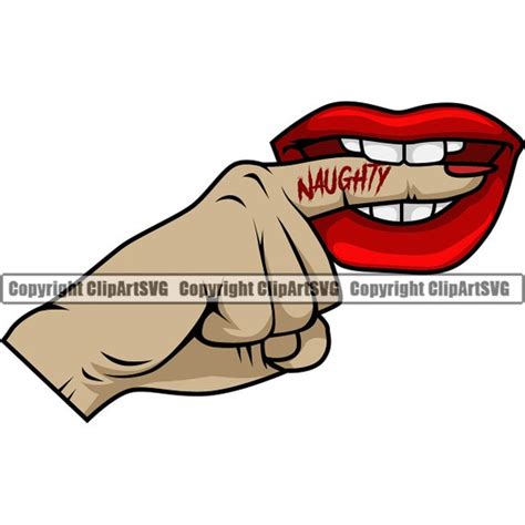Lips Bite Biting Female Hand Finger Naughty Sex Gesture Sexy Etsy
