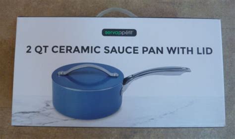 Servappetit 2 Qt Ceramic Sauce Pan Blue With Lid Nib Ebay
