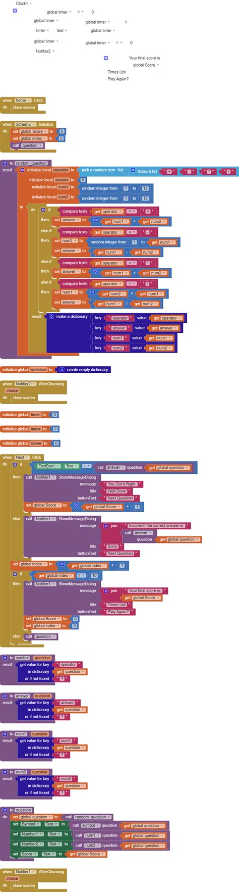 Please Help I Need A Timer For Each Question Mit App Inventor Help