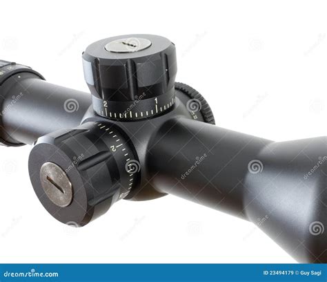 Adjustment Knobs On A Riflescope Stock Image Image Of Black Scope
