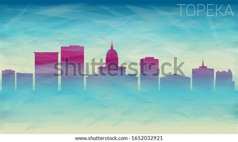 Topeka Kansas City Skyline Silhouette Broken Stock Vector Royalty Free