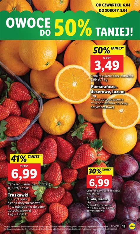 Lidl 06 04 2023 Gazetka Pomarańcze Truskawki śliwki