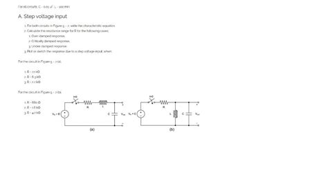 solved for all circuts c 001 f l 100 ml a step voltage