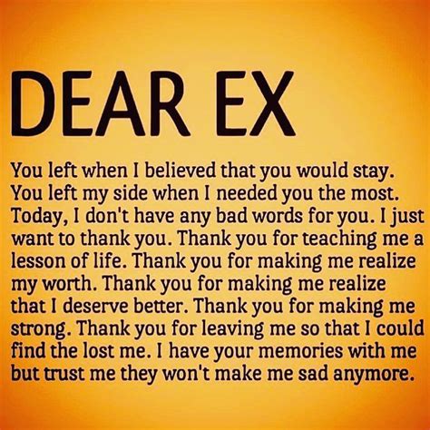 Dear Ex Relationship Quote