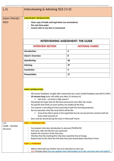 LPC Interviewing And Advising I A FULL SUMMARY NOTES DETAILED