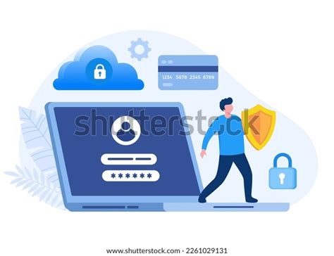 Cyber Security Data Protection Metaphors Set Stock Vector Royalty Free