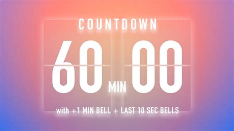 60 Minutes Countdown Timer Flip Clock Bells 🔔🌅 Youtube