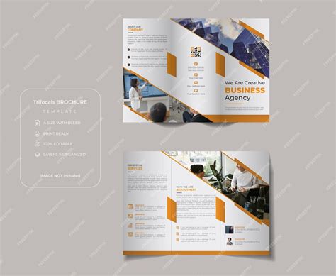 멋진 기업 및 비즈니스 Trifold 브로셔 디자인 템플릿 프리미엄 벡터