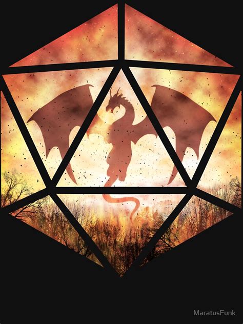 Fire Dragon D20 Essential T Shirt For Sale By Maratusfunk Redbubble