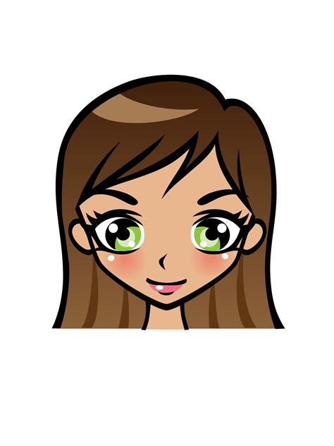 Cute Cartoon Girl Face Clip Art