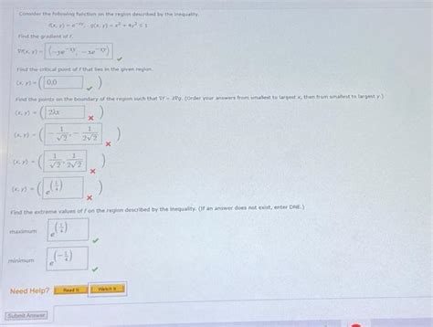 Solved Consider The Following Function On The Region Chegg