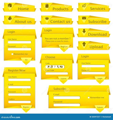 Web Form Template Stock Vector Illustration Of Origami 20397237