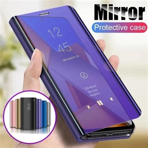 Купить Кожаный чехол с прозрачным зеркалом для телефона Xiaomi Redmi ...