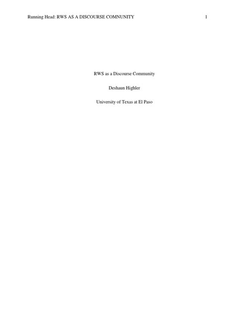 discourse community draft pdf discourse lecture