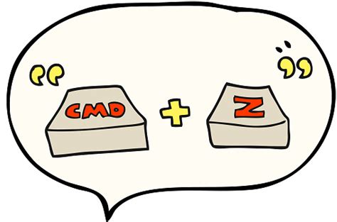 Freehand Drawn Speech Bubble Cartoon Command Z Function Stock