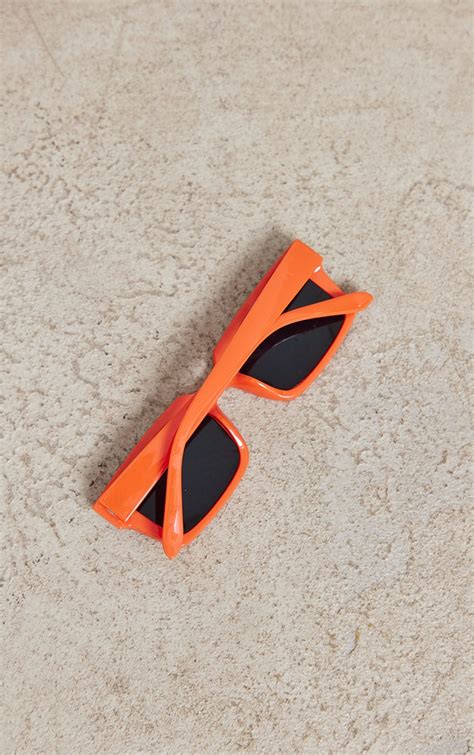 Peach Opaque Rectangular Sqaure Frame Sunglasses Accessories Plt Aus