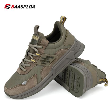 Baasploa Men Walking Shoe Waterproof Casual Leather Shoe Non Slip Outdoor Sneakers Male Wear