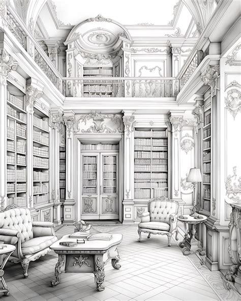 Premium Photo Adult Coloring Style Library Sketch