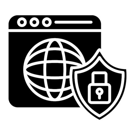 Premium Vector Internet Security Glyph Solid Black Illustration