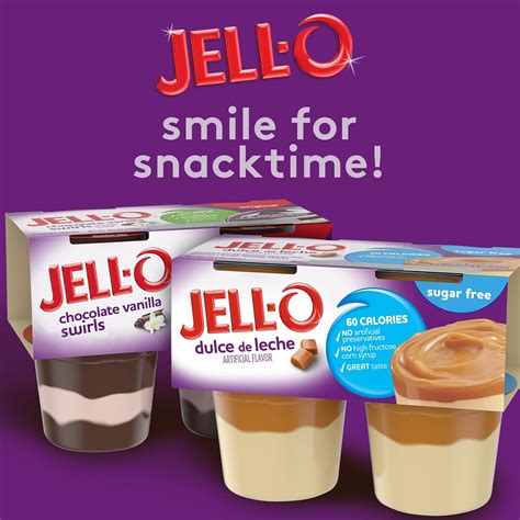 Buy Jell O Dulce De Leche Sugar Free Ready To Eat Pudding Cups Snack 4