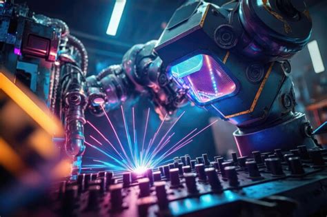 Premium Photo A Welding Robot Working On The Assembly Line Ai Generated
