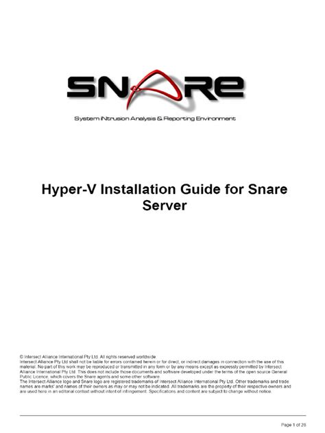 hyper v installation guide for snare server pdf pdf