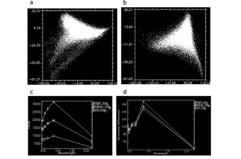 feature space depicting clustering of pixels along vertices for