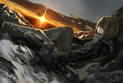 1920x1080 Anime Girls Women With Guns Original Characters Umbrella Wallpaper  417 Kb