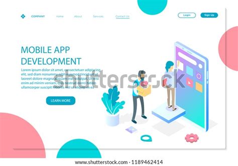 Modern Isometric Design Concept App Development Stock Vector Royalty Free 1189462414