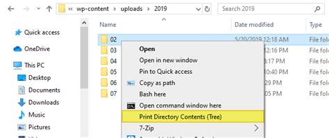 how to print directory contents using different methods winhelponline