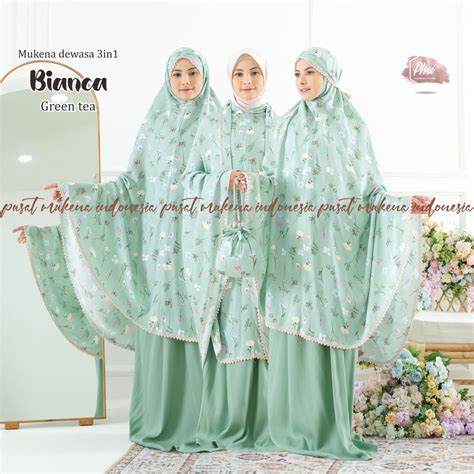 Jual Pusat Mukena Indonesia Mukena Dewasa Rayon 3in1 Bianca Shopee