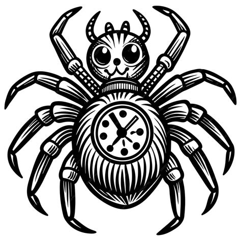 A Spider Clock With A Clock Face And The Hands On It Premium Ai Generated Vector