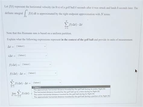 solved let f t represent the horizontal velocity in ft s