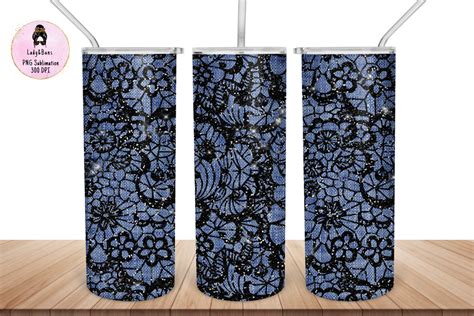 Black Lace Glitter Jean Tumbler Wrap Graphic By Ladyandbuns · Creative