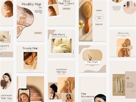 Hair Salon Instagram Templates Beauty Salon Instagram Post Branding