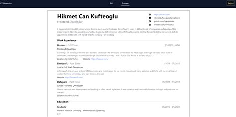 GitHub Hicaku Cv Generator Simple CV Generator