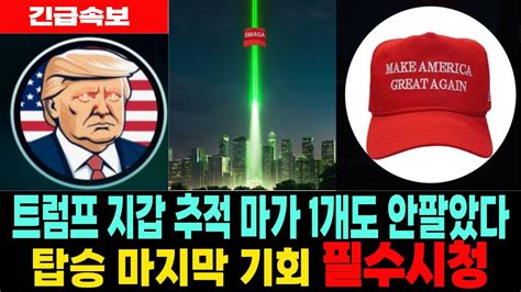 마가코인 Maga 긴급속보 트럼프 지갑 추적 마가 1개도 안팔았다 탑승 마지막 기회 필수시청 코미녀tv Youtube