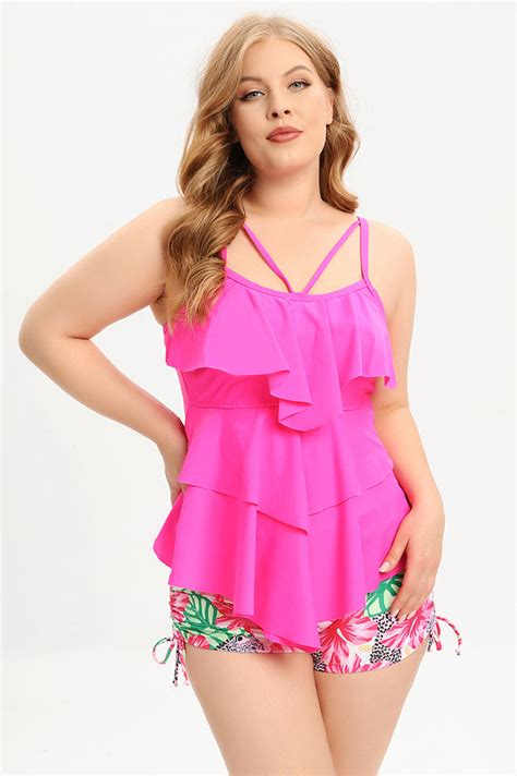 L 5xl Plus Size Tankini Swimsuit Dress In Beauty