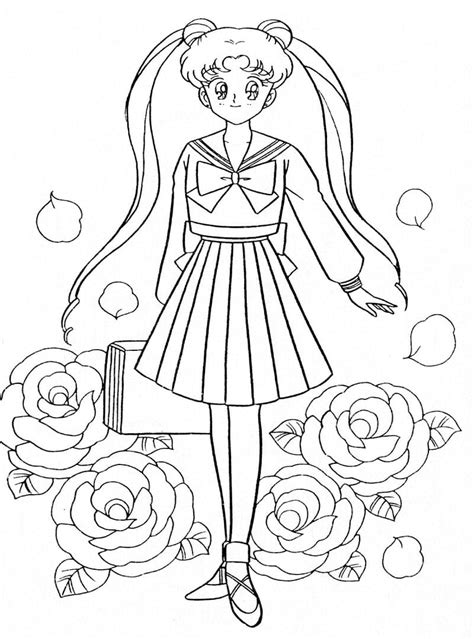 สมุดวาดภาพระบายสีการ์ตูนเซเลอร์มูนน่ารัก Dek Dcom Sketch Coloring Page