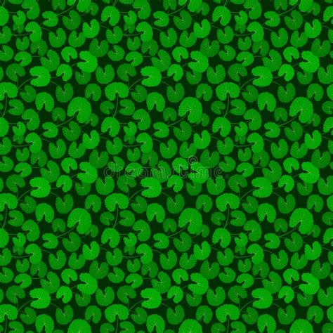 Fresh Green Leaf Seamless Pattern Centella Asiatica Vector
